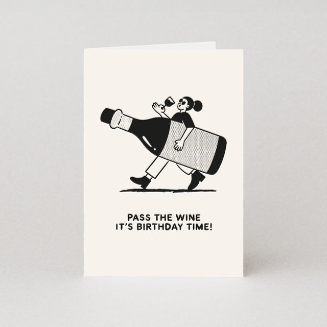 Pass The Wine Birthday Card By Steve Gavan – Studio Boketto